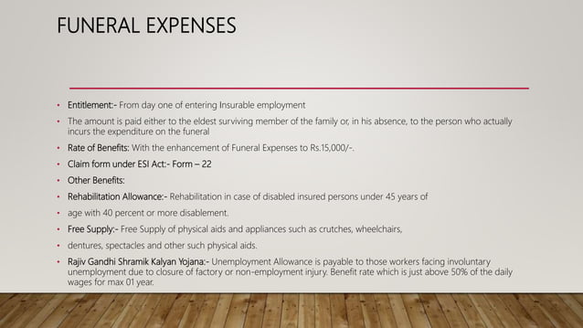 ESI BENEFITS TO EMPLOYEE | PPTX