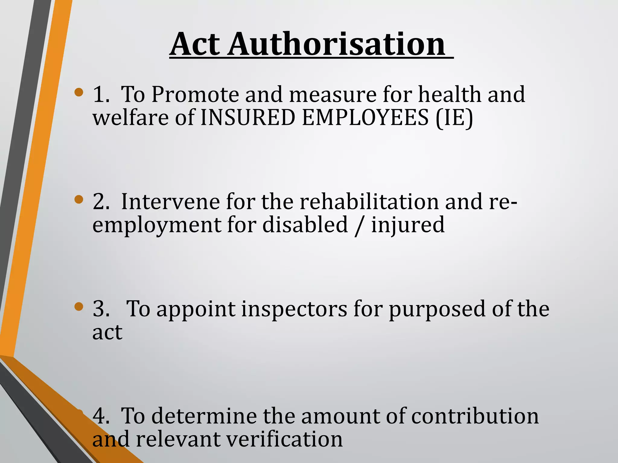 ESIC( Employee State Insurance Act & Scheme,1948) | PPT