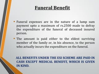 ESIC( Employee State Insurance Act & Scheme,1948) | PPT