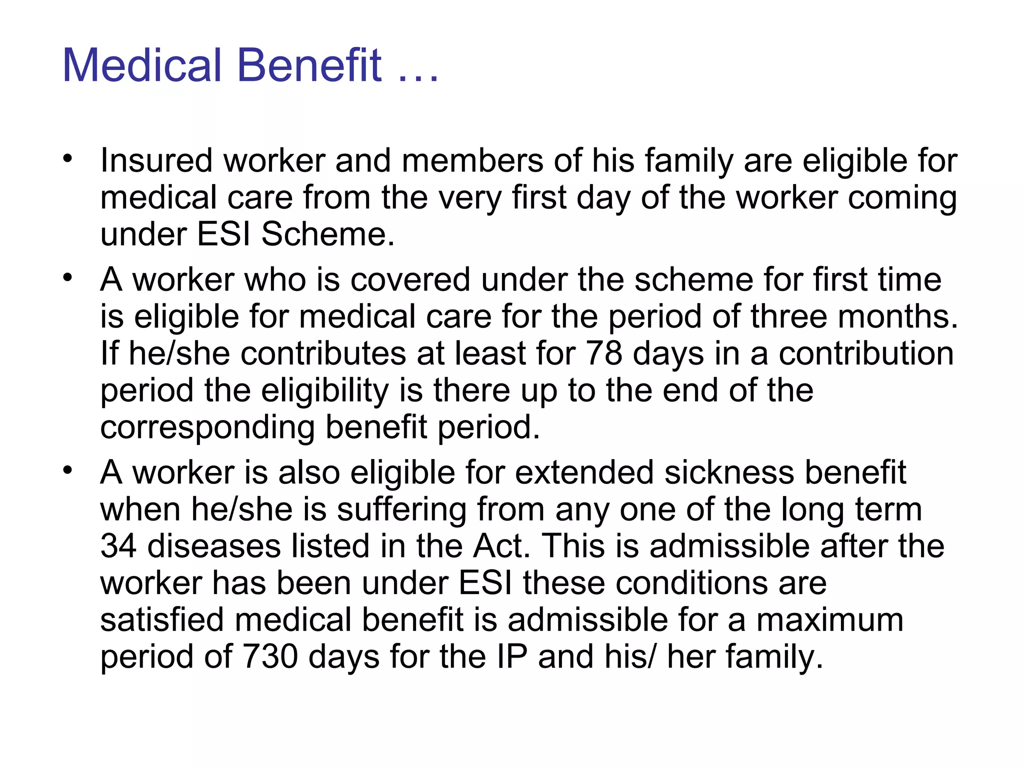 Esic benifits ppt | PPT
