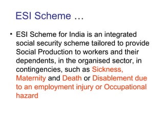Esic benifits ppt | PPT