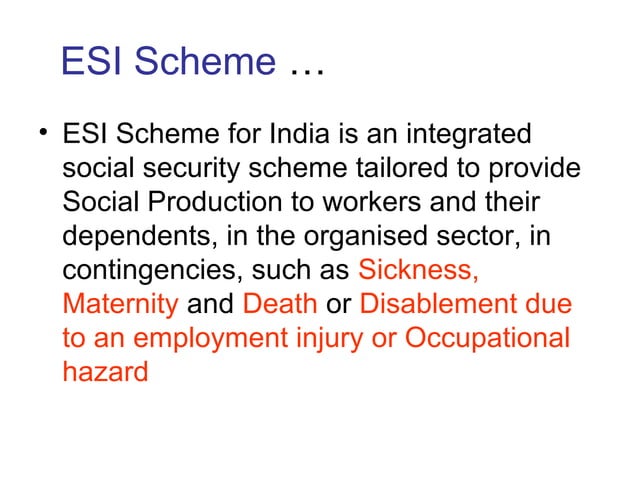 Esic benifits ppt | PPT | Health Insurance | Insurance