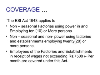 Esic benifits ppt | PPT