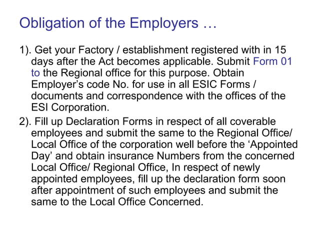 Esic benifits ppt | PPT | Health Insurance | Insurance