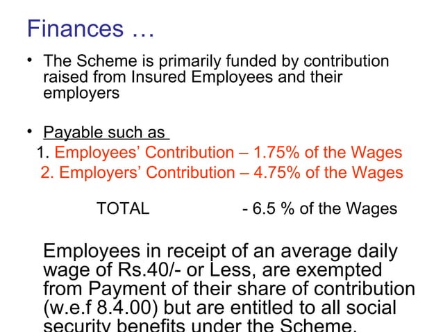 Esic benifits ppt | PPT | Health Insurance | Insurance