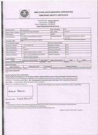Esic form | PDF
