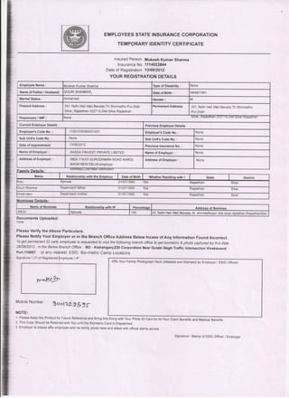 Esic form | PDF