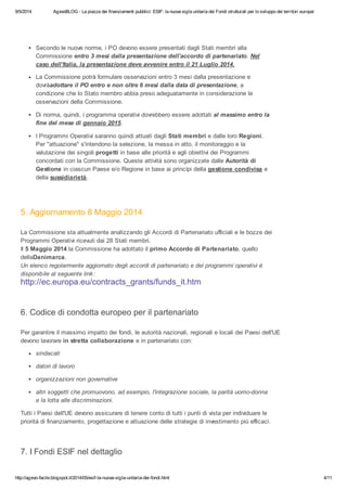 ESIF: la nuova sigla unitaria dei fondi strutturali europei | PDF