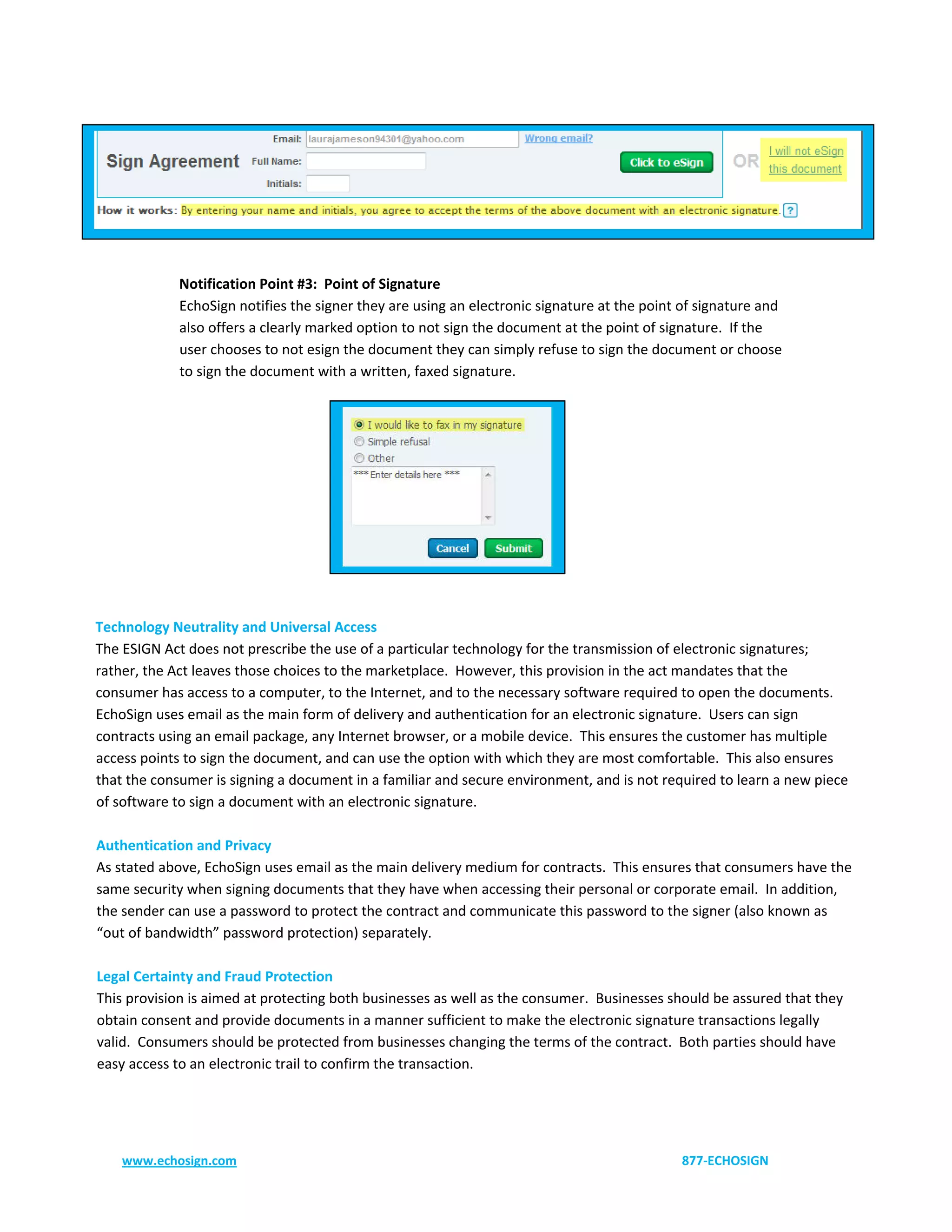 Esign Act And Echo Sign #1 Ranked E Signature | PDF