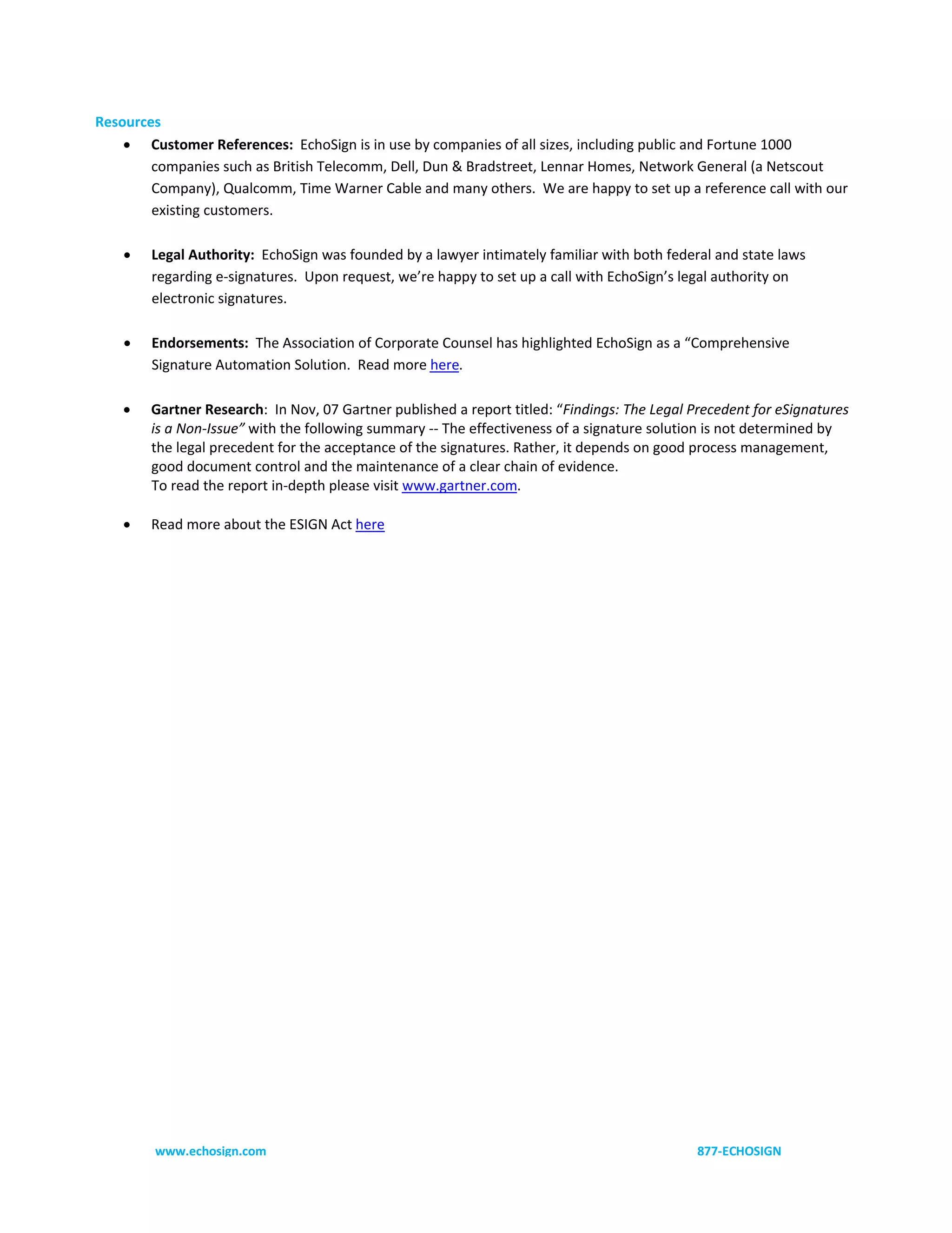 Esign Act And Echo Sign #1 Ranked E Signature | PDF