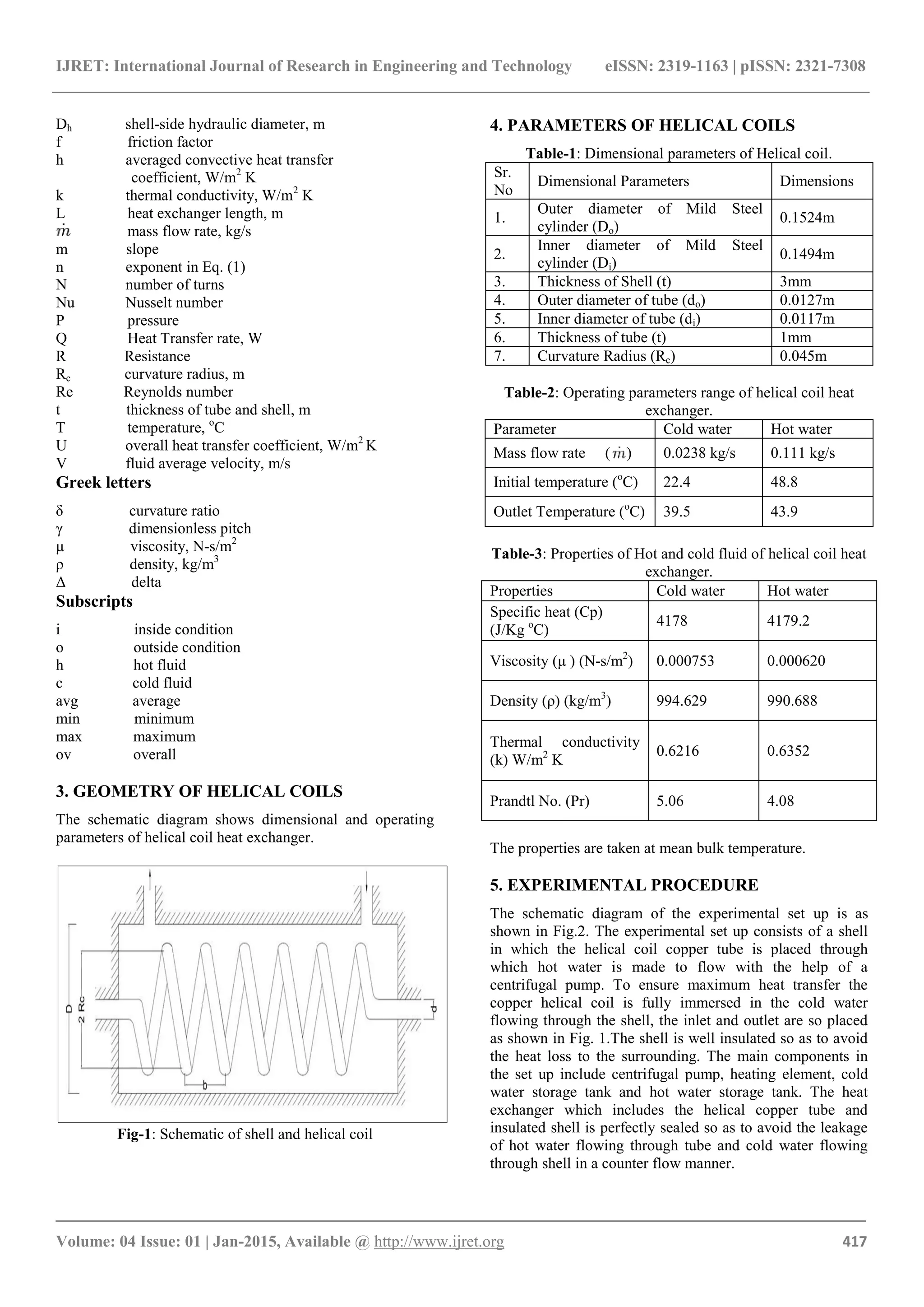 Esign and thermal evaluation of shell and helical coil heat exchanger | PDF