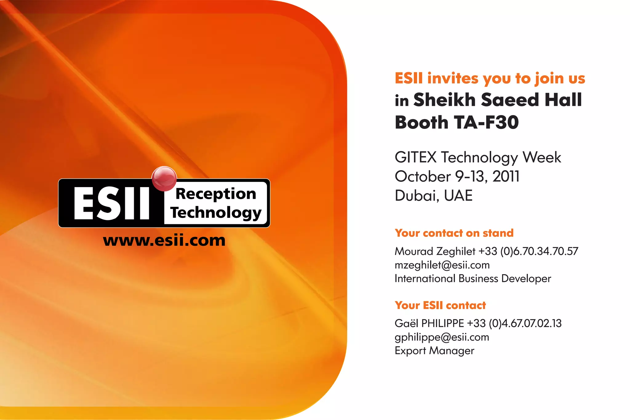 ESII presents QMS at Gitex 2011 | PPT