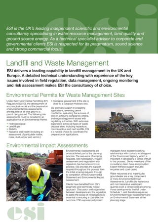 Esi Landfill And Waste Management Brochure | PDF | Environmental ...