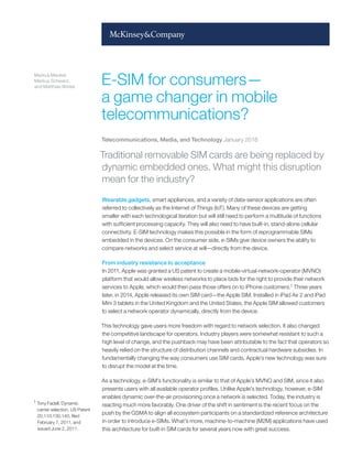eSIM for consumers - a game changer in mobile telecommunications | PDF