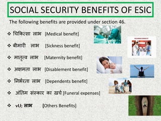 ESI ACT, 1948 IN HINDI | PPTX