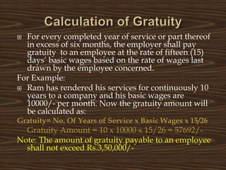 ESI, PF, LWF & Gratuity | PPTX