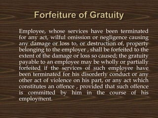 ESI, PF, LWF & Gratuity | PPTX