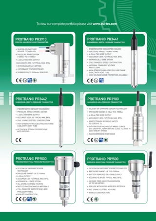 ESI Technology Pressure Transducers & Transmitters | PDF | Physics ...