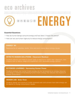 EcoRise Youth Innovations: Eco-Archives (curriculum sample) | PDF