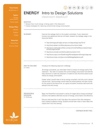 EcoRise Youth Innovations: Eco-Archives (curriculum sample) | PDF