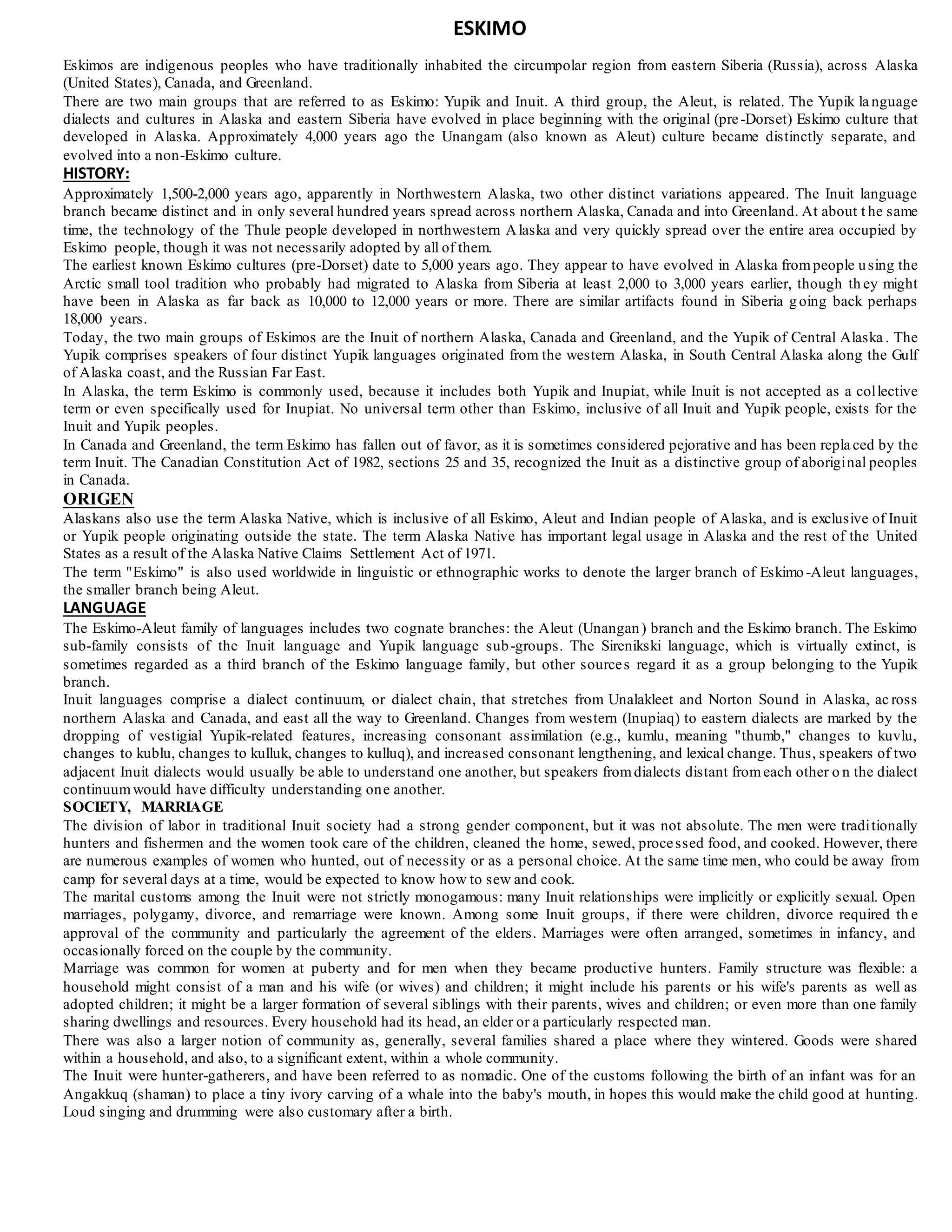 Eskimo | DOCX