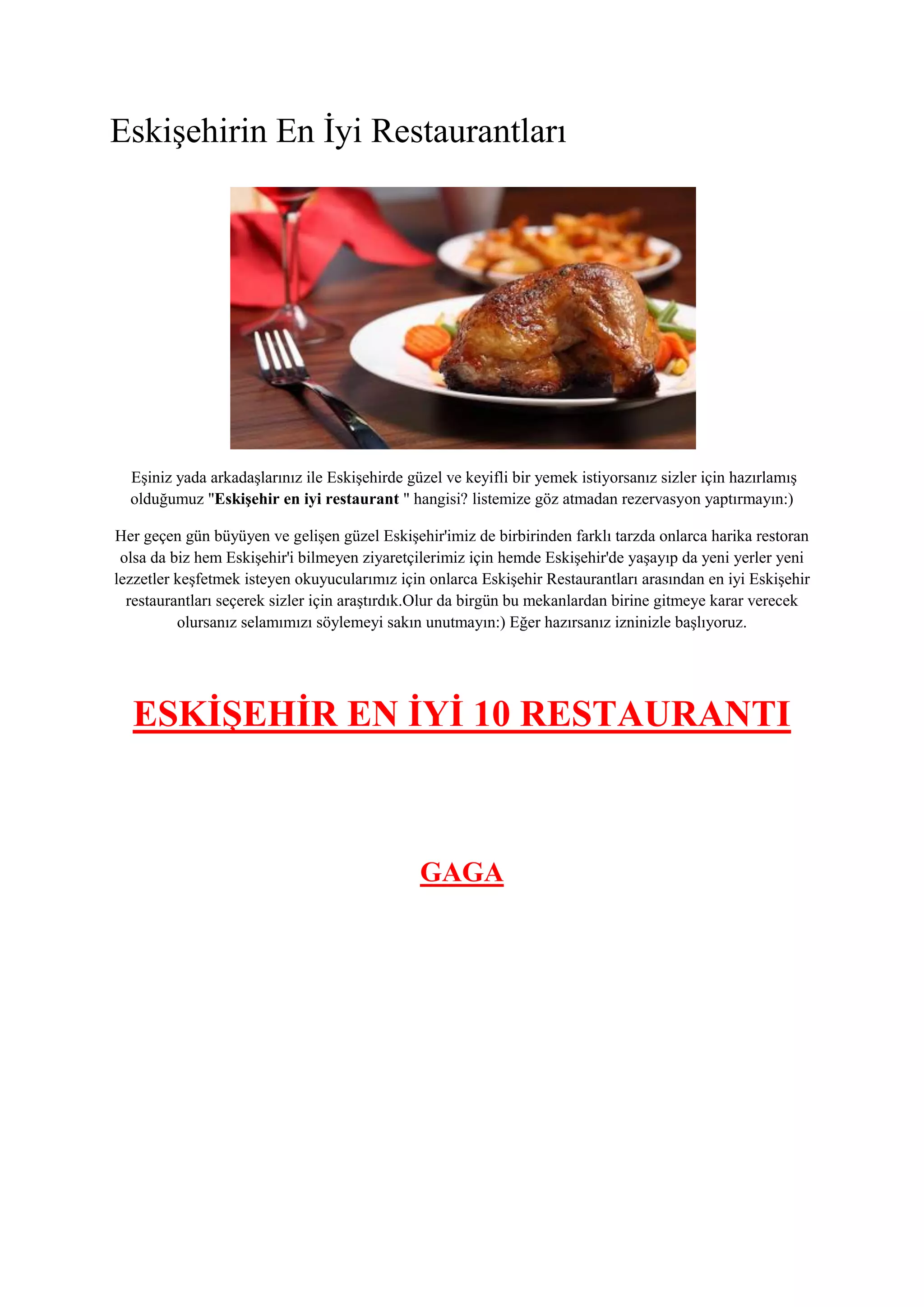 Eskisehir en iyi restaurant | PDF