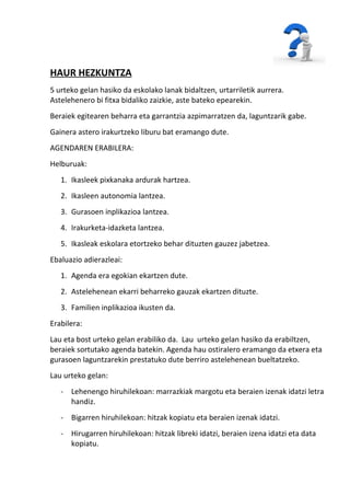 Eskolako lanak (jatorrizkoa euskaraz) | PDF