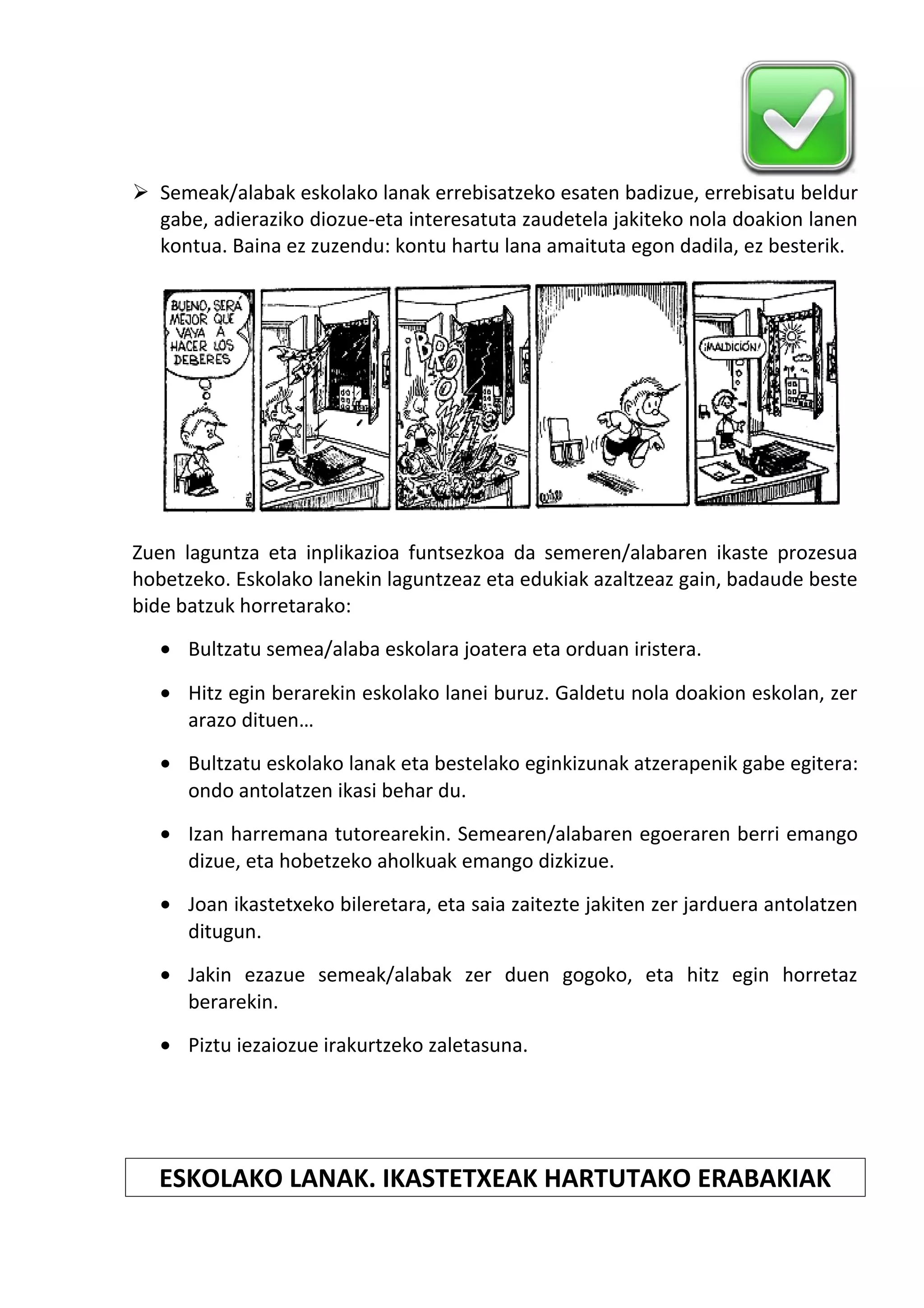 Eskolako lanak (zuzenketa) | DOC