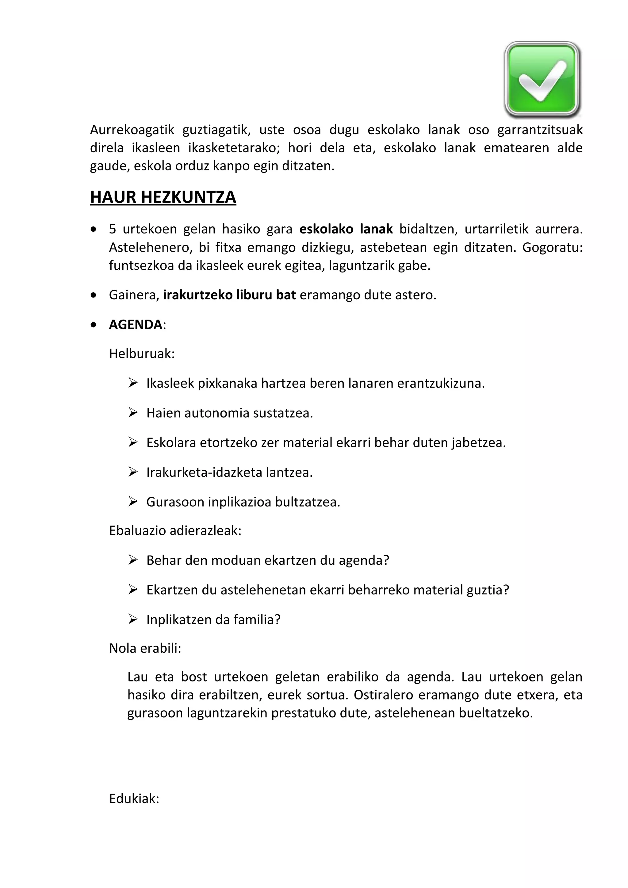 Eskolako lanak (zuzenketa) | DOC