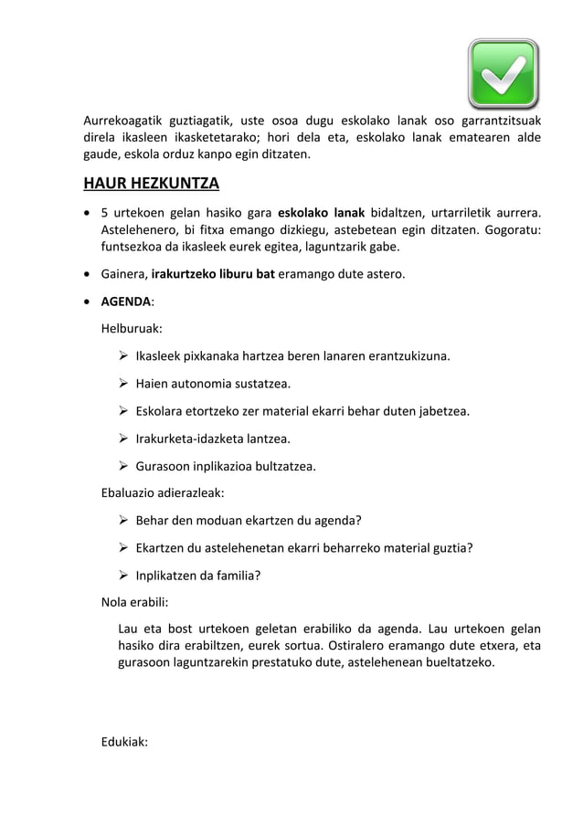 Eskolako lanak (zuzenketa) | DOC