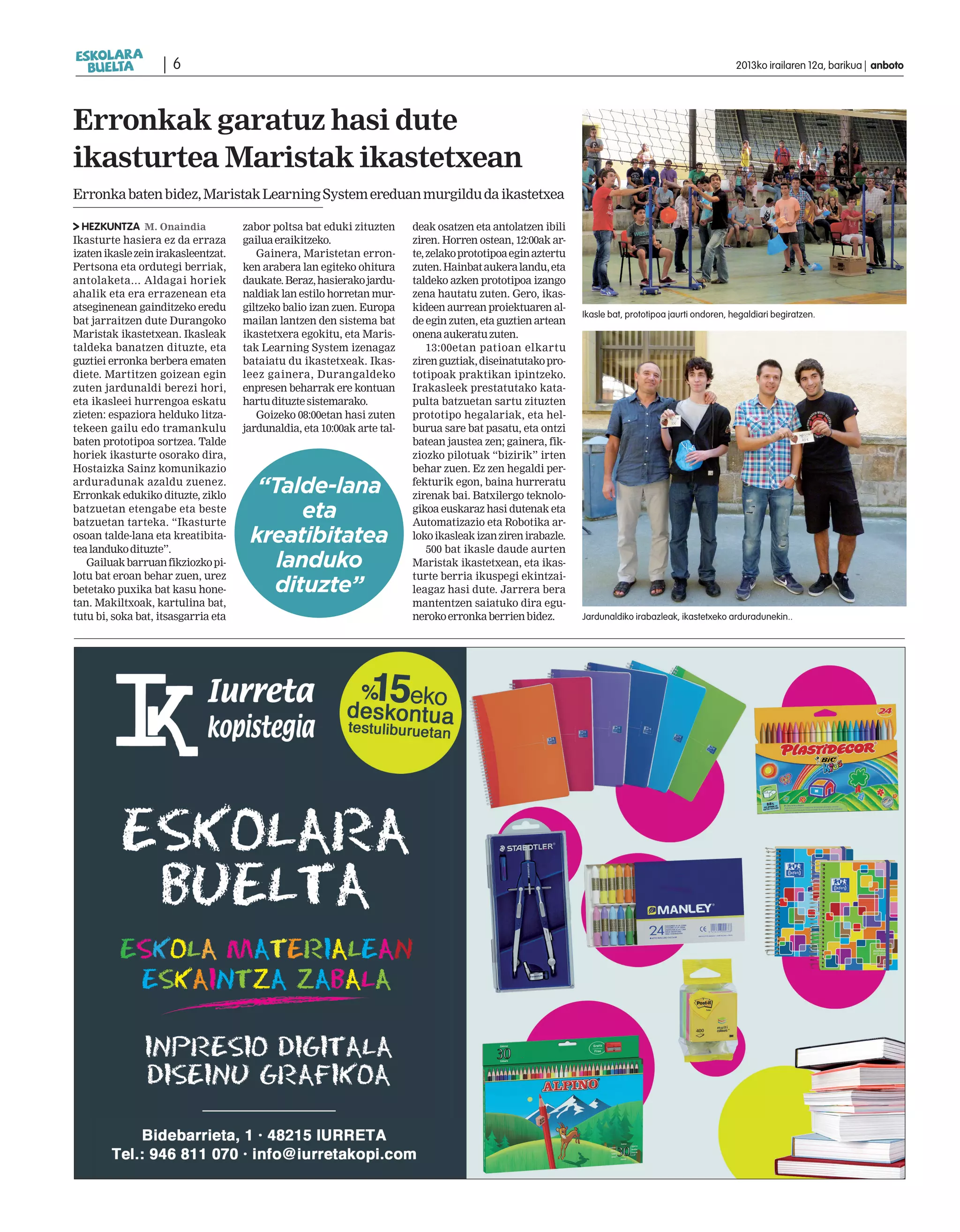 Eskolara buelta | PDF