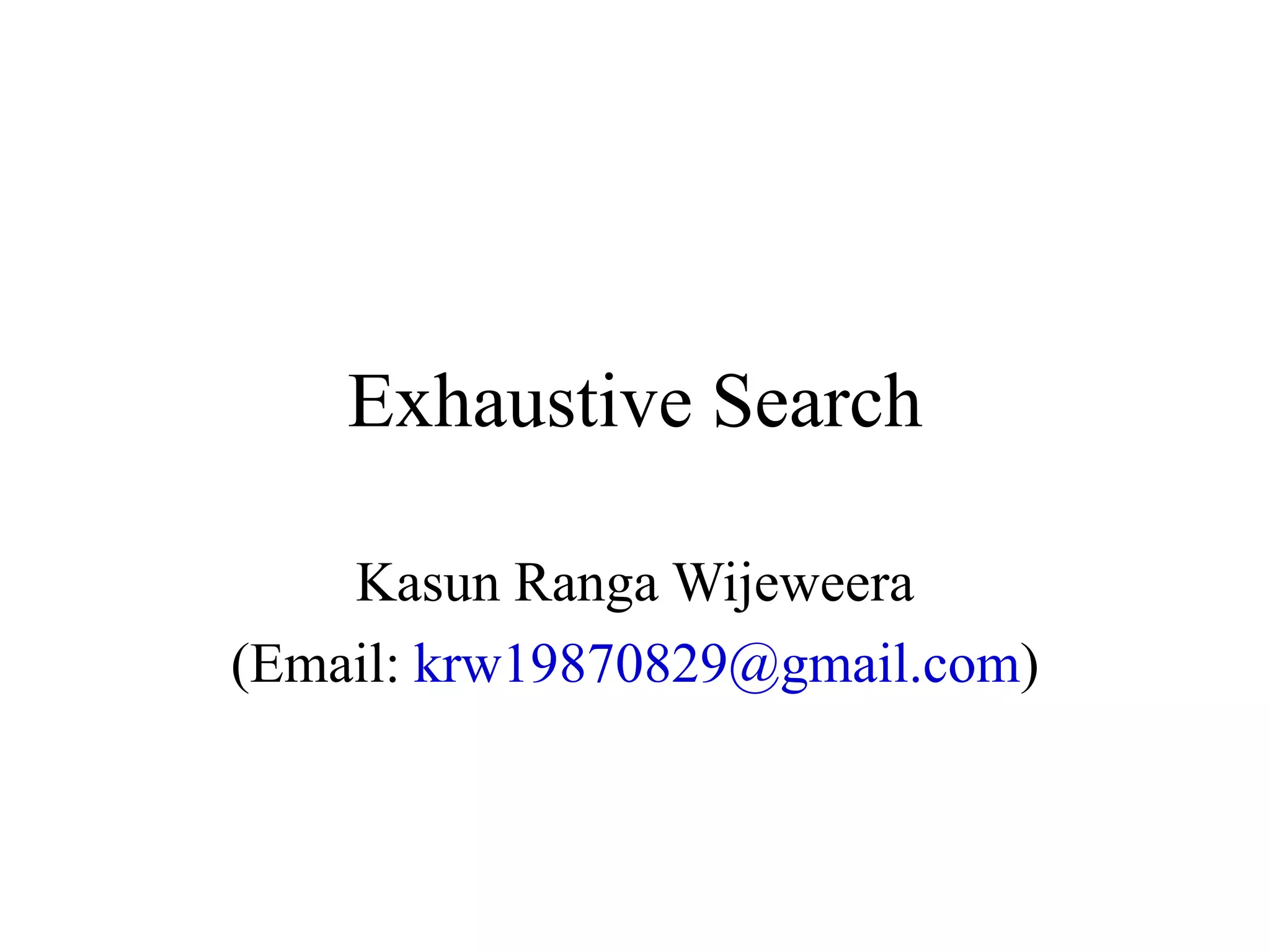 Exhaustive Search | PPTX