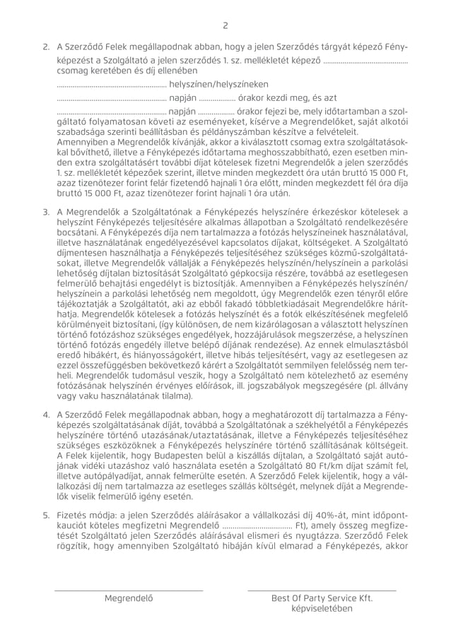 Eskuvo fotozas szerzodes 2017 Tonyphoto | PDF