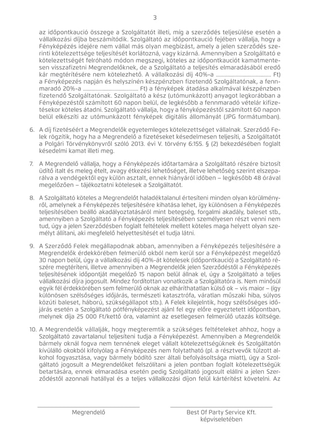 Eskuvo fotozas szerzodes 2017 Tonyphoto | PDF
