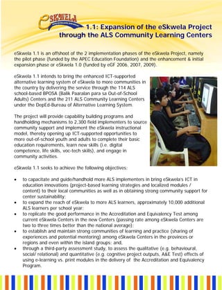 eSkwela end of-project booklet | PDF | Internet | Computing