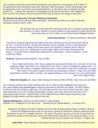 eSkwela end of-project booklet | PDF
