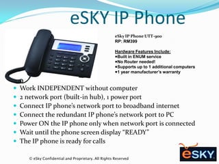 E sky voip malaysia presentation | PDF | Telecommunications Industry ...