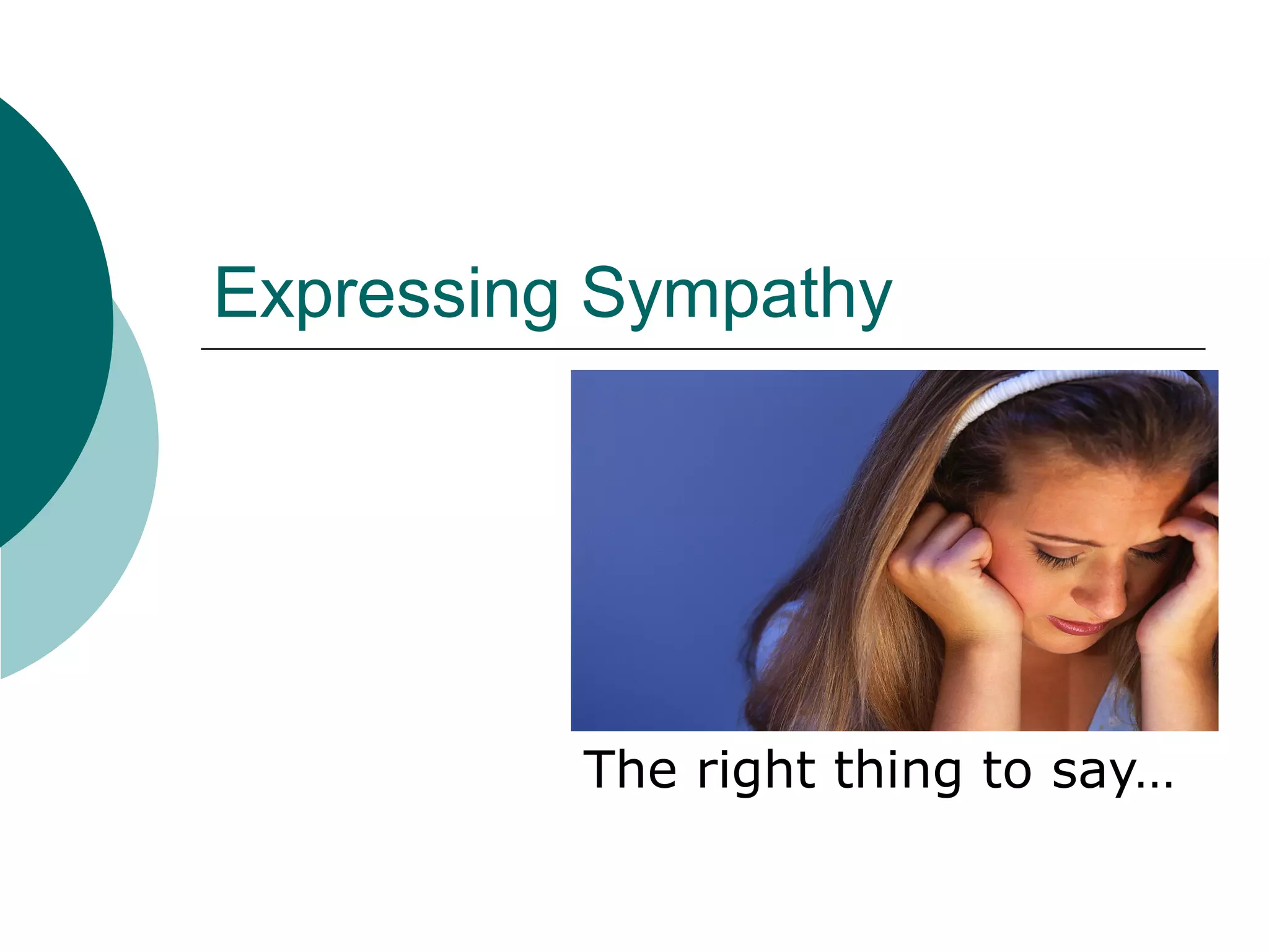 expressing sympathy | PPT