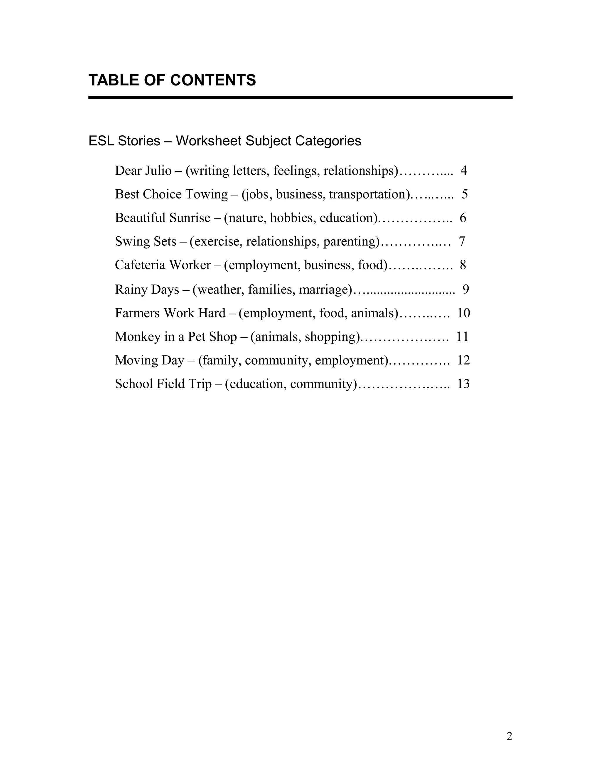 ESL worksheets Book 3 - Short Stories for Adult Students | PDF