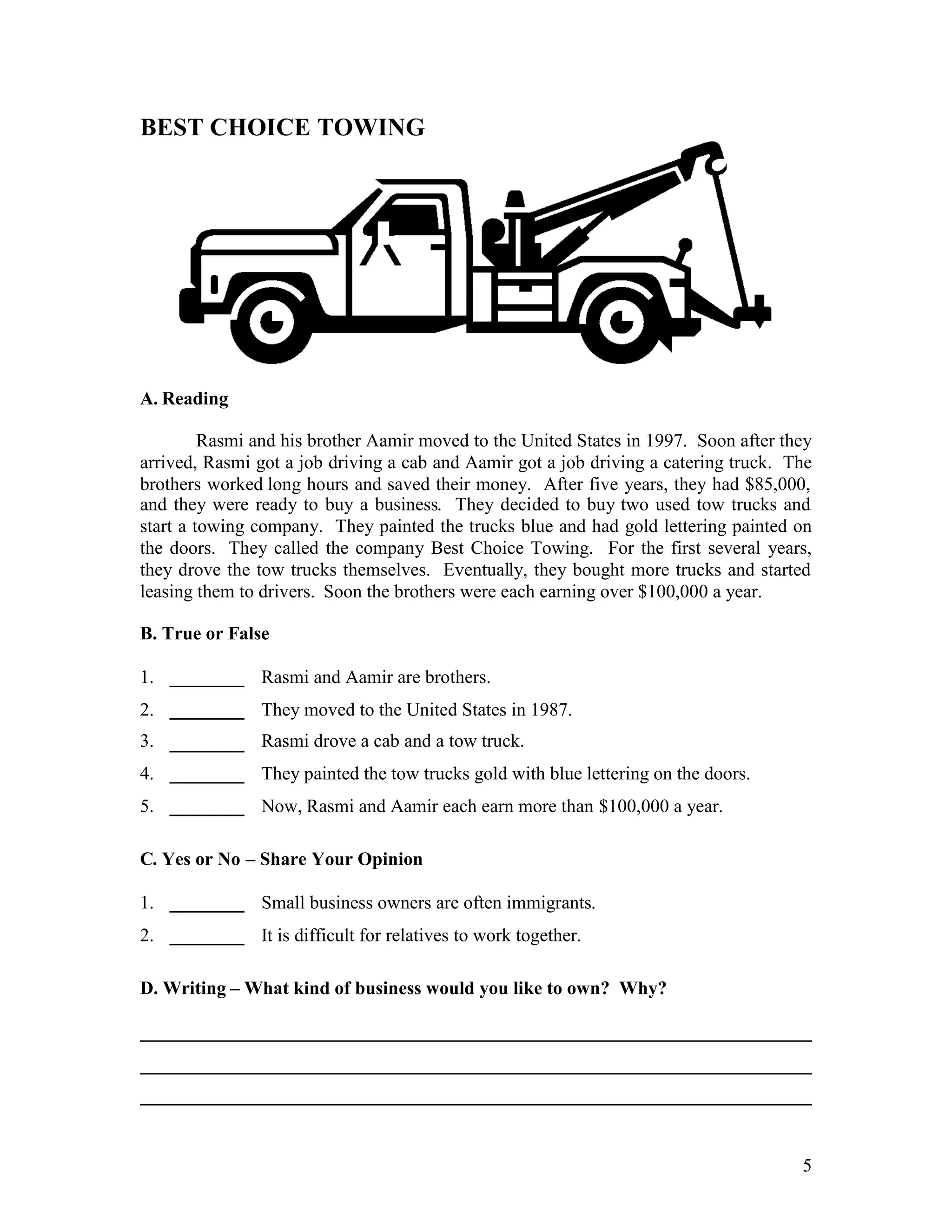 ESL worksheets Book 3 - Short Stories for Adult Students | PDF