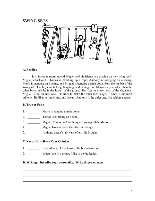 ESL worksheets Book 3 - Short Stories for Adult Students | PDF