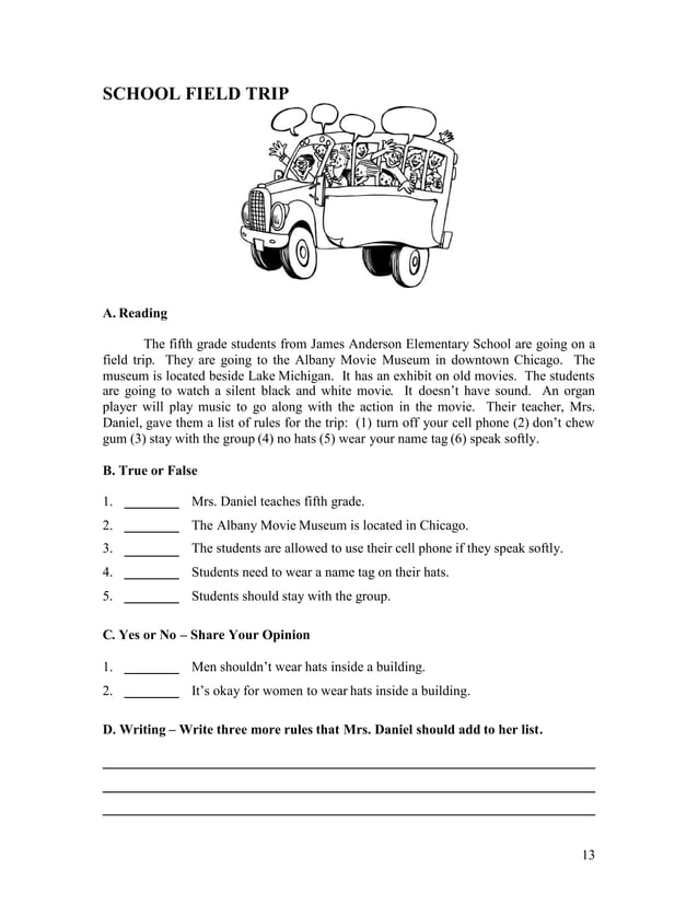 ESL worksheets Book 3 - Short Stories for Adult Students | PDF