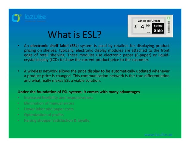 Electronics Shelf Labeling (ESL) Solution | PPT