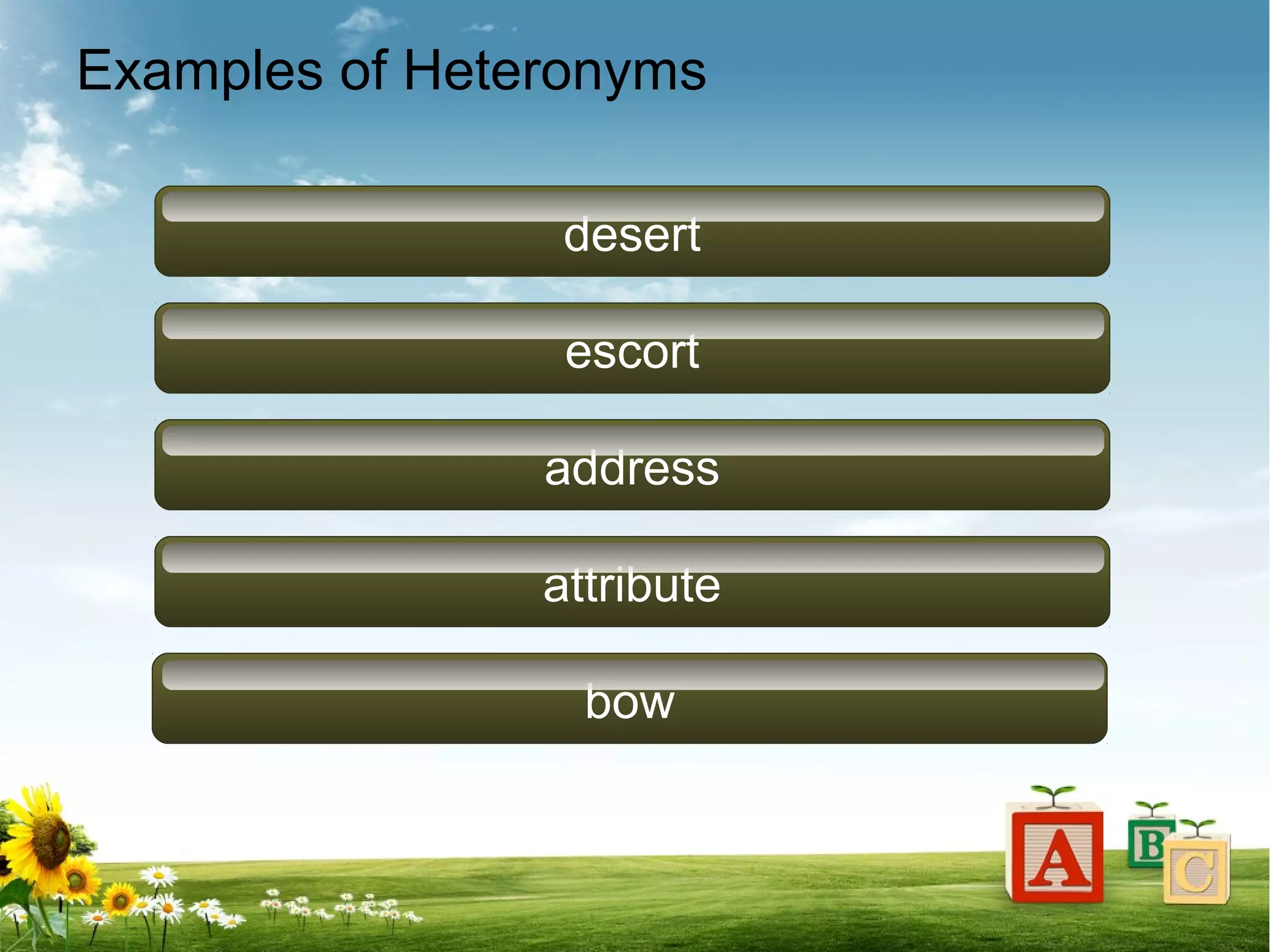 Heteronyms | PPT