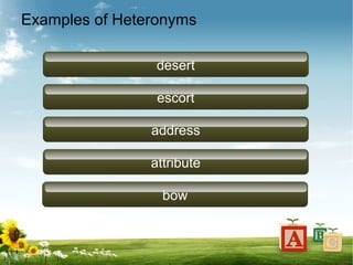 Heteronyms | PPT