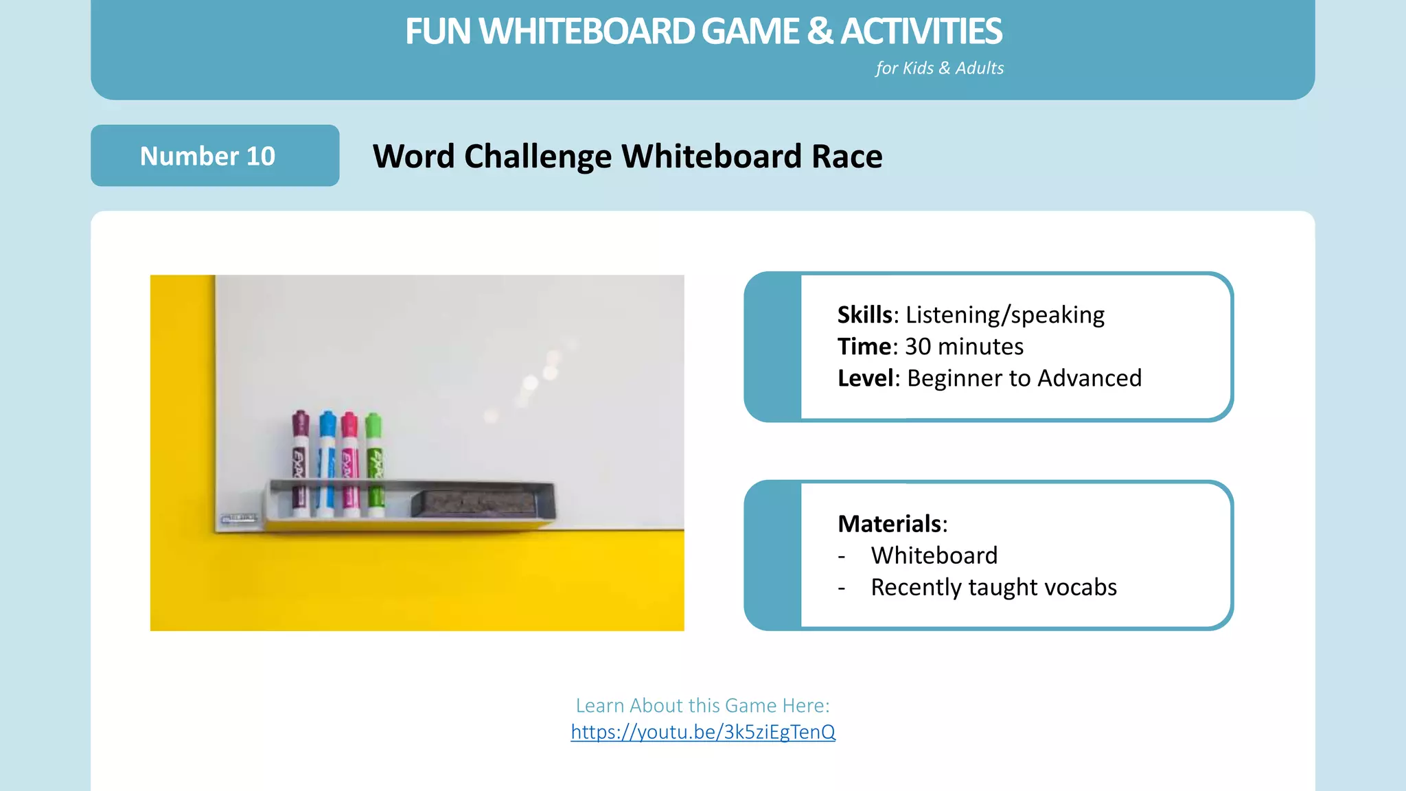 Fun ESL Whiteboard Games & Activities | PPTX