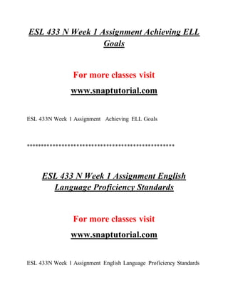 Esl 433 n Enhance teaching / snaptutorial.com