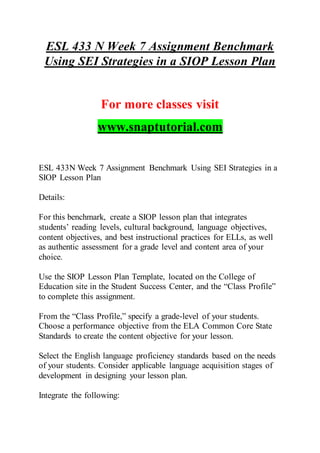 Esl 433 n Education Redefined-snaptutorial.com