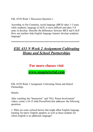 Esl 433 n Education Redefined-snaptutorial.com