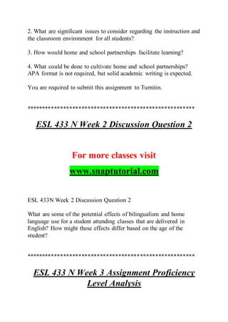 Esl 433 n Education Redefined-snaptutorial.com